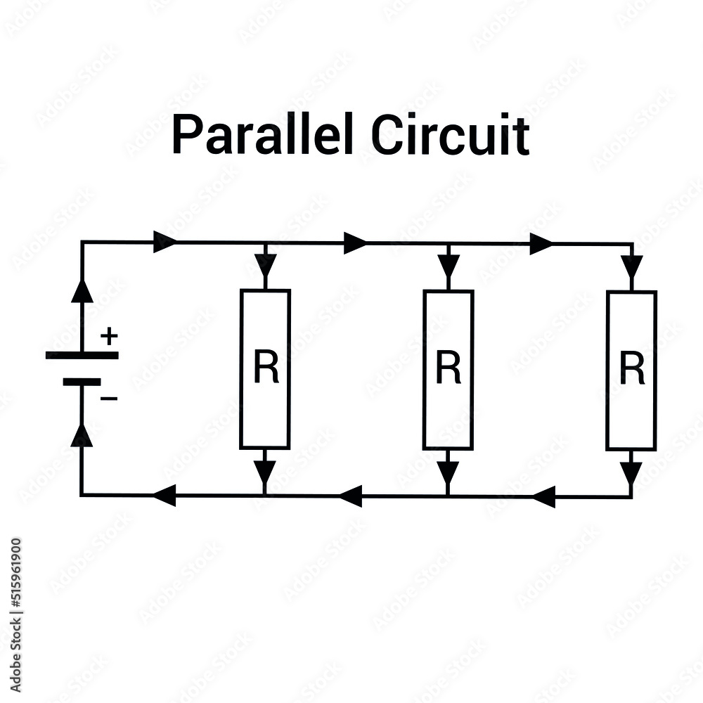 parallel electrical circuits diagram vector Stock Vector | Adobe Stock