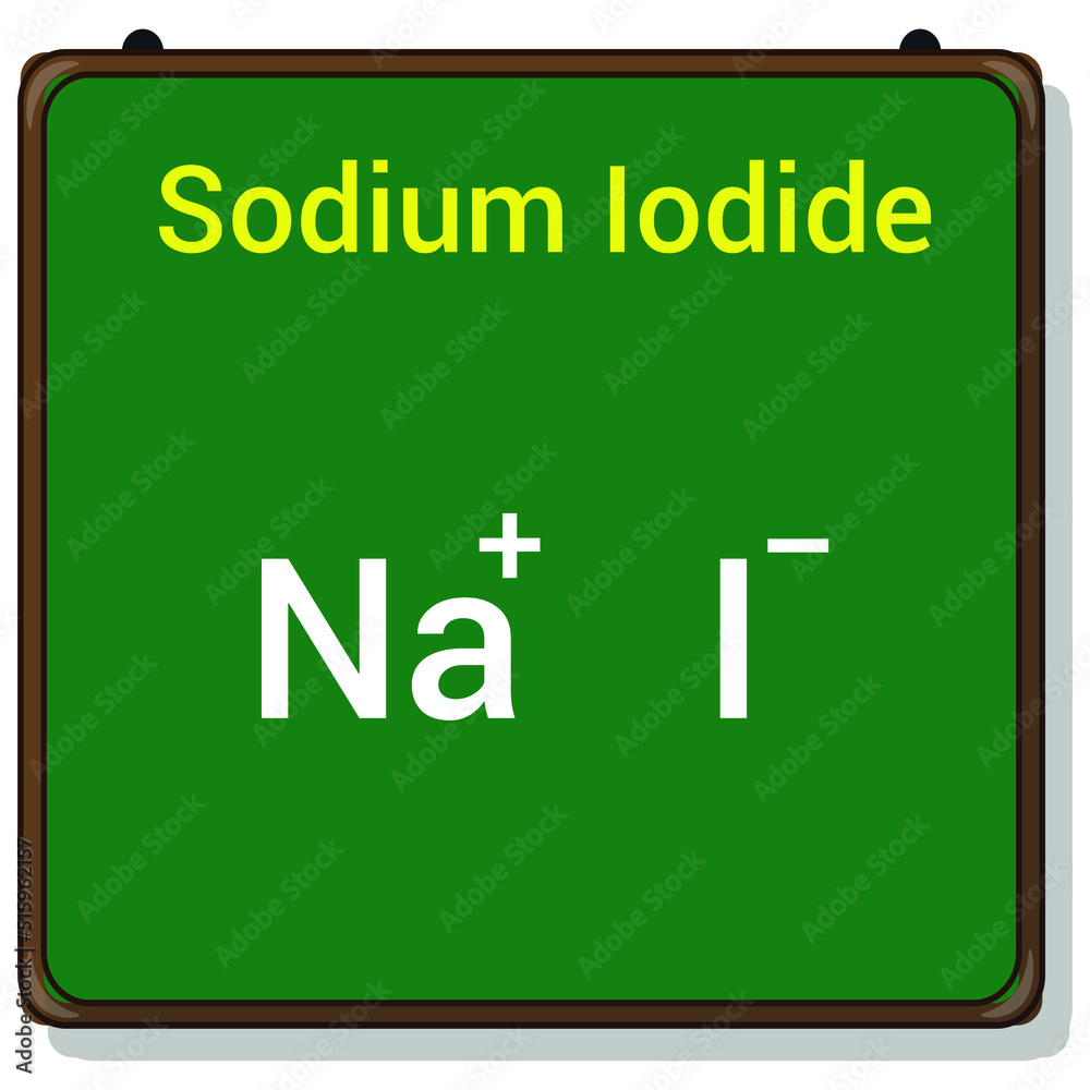 chemical structure of Sodium iodide (NaI) Stock Vector | Adobe Stock