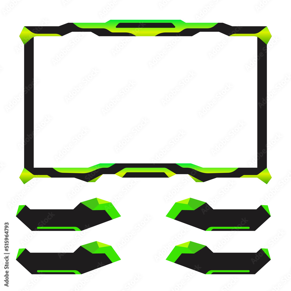 live stream overlay border frame and lower third banners set for live ...