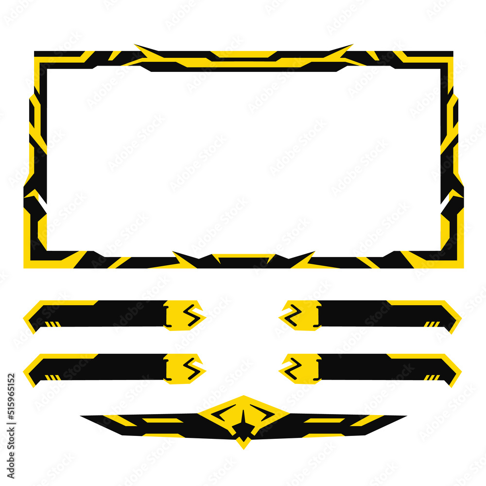 Yellow live streaming overlay border frame design Stock Vector | Adobe ...