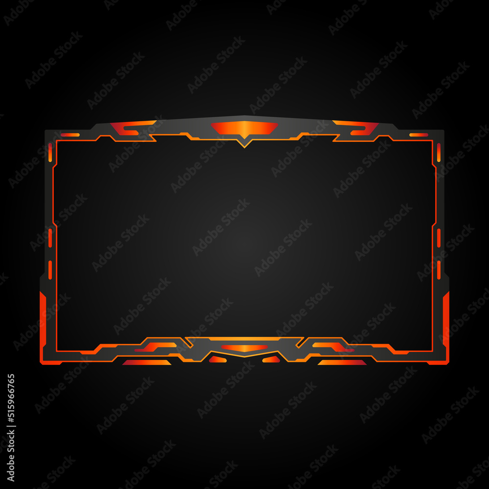 Creative gradient webcam overlay border frame. Live stream overlay for ...