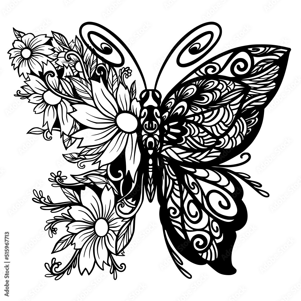 Butterfly Mandala Coloring Pages
