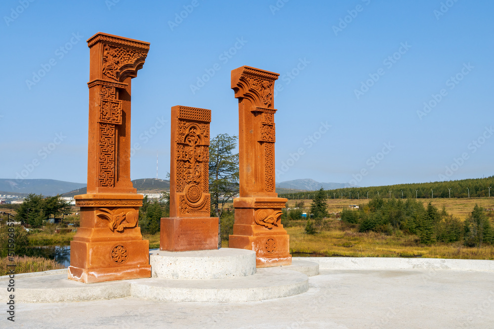 Khachkar, also known as khatchkar or Armenian cross-stone (carved stele ...