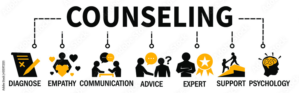 Counseling Banner Vector Illustration Concept with Empathy ...
