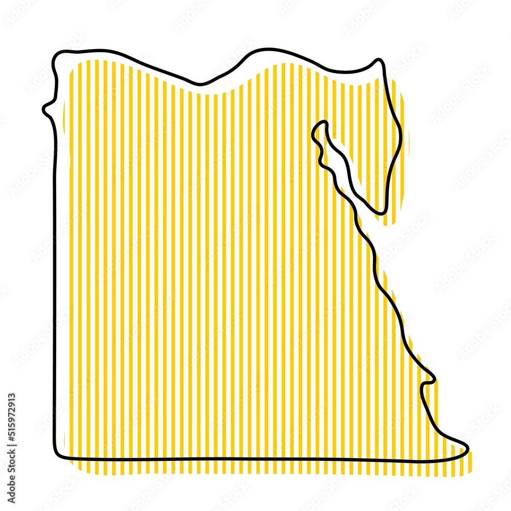 Stylized simple outline map of Egypt icon. Stock Vector | Adobe Stock