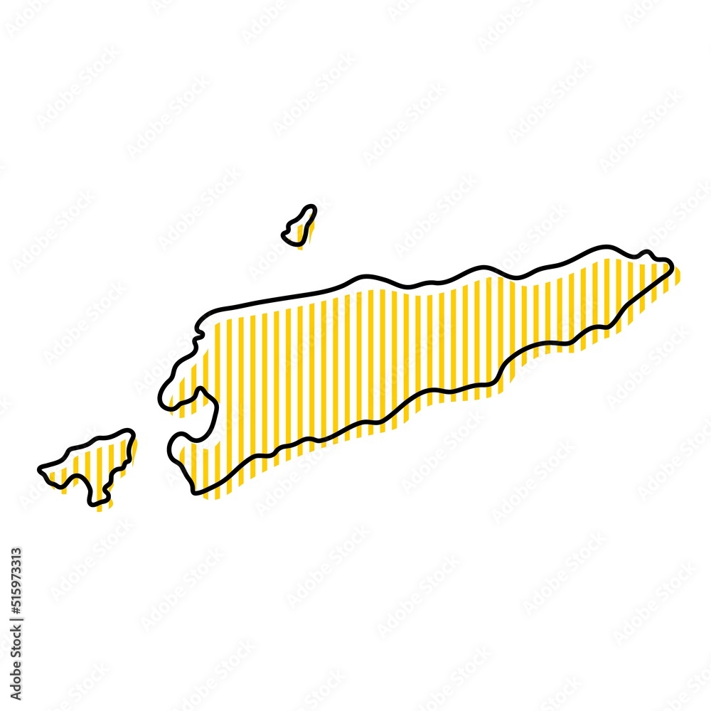Stylized simple outline map of Timor-Leste icon. Stock Vector | Adobe Stock