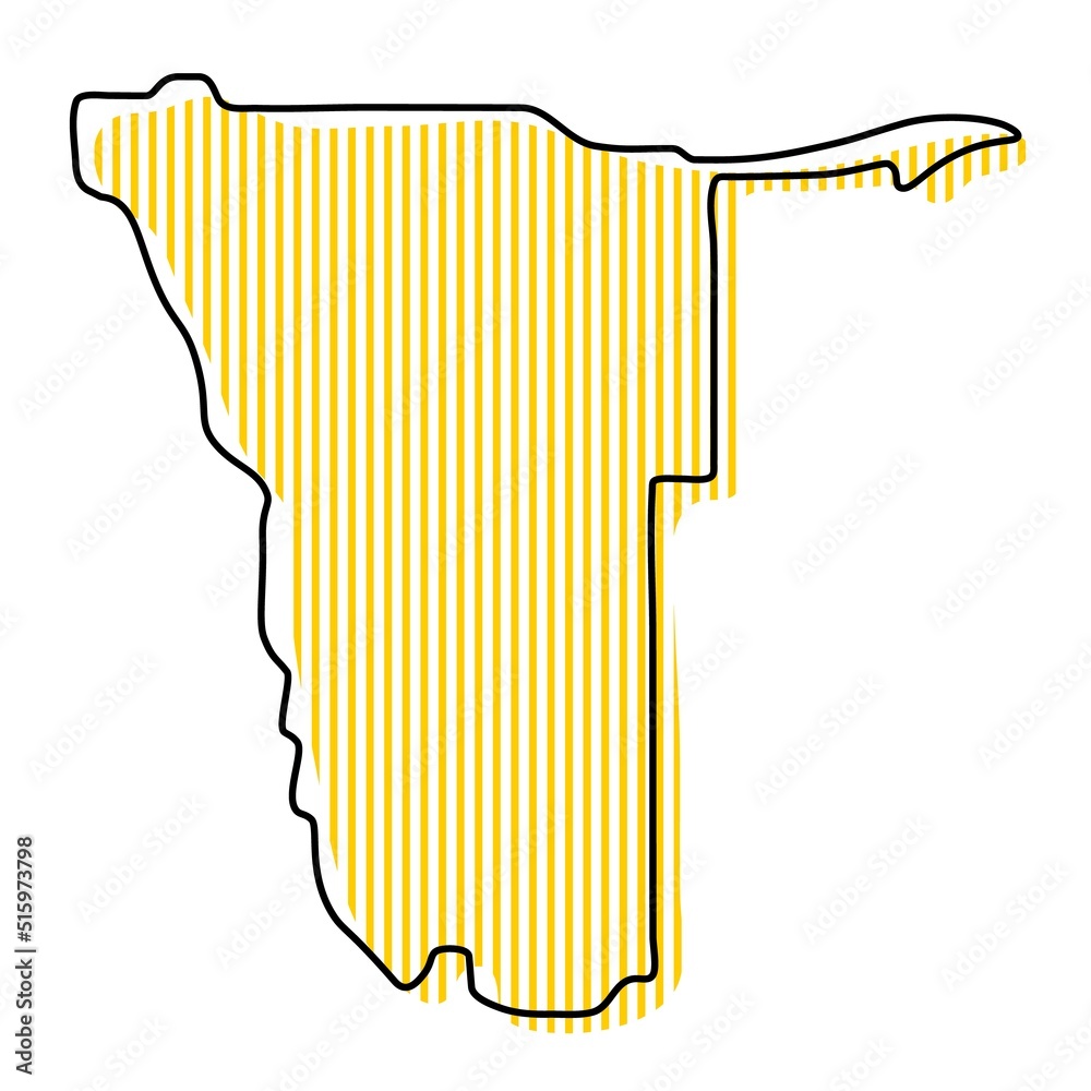 Stylized simple outline map of Namibia icon Stock Vector | Adobe Stock