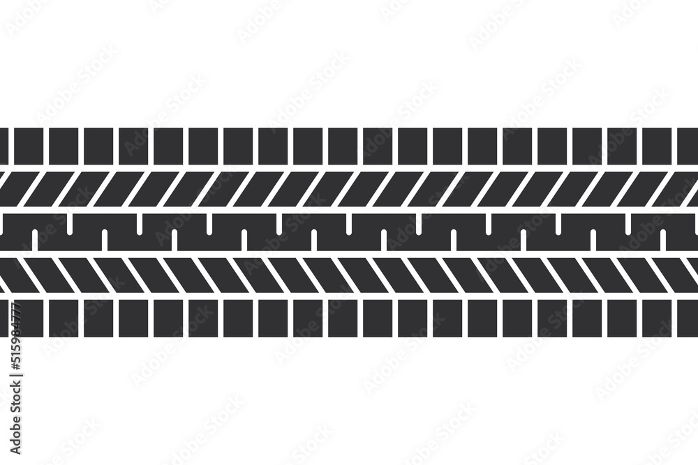 Auto tire tread seamless element. Car tire pattern, wheel tyre tread ...