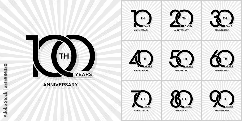 Anniversary Celebration logo set, with golden color. vector templates ...