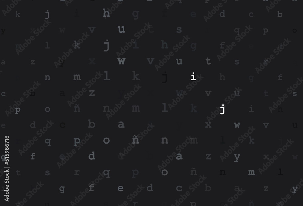 Dark black vector background with signs of alphabet. Stock Vector ...