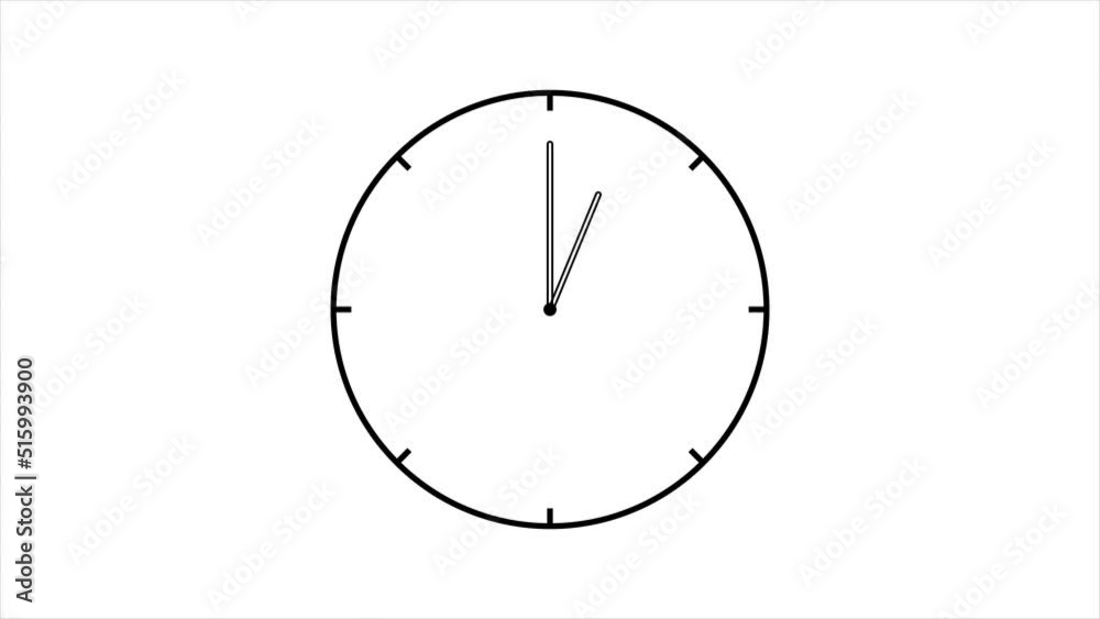 Clock Arrow rotating counterclockwise, Clock Counting Down 24 Hour Day ...