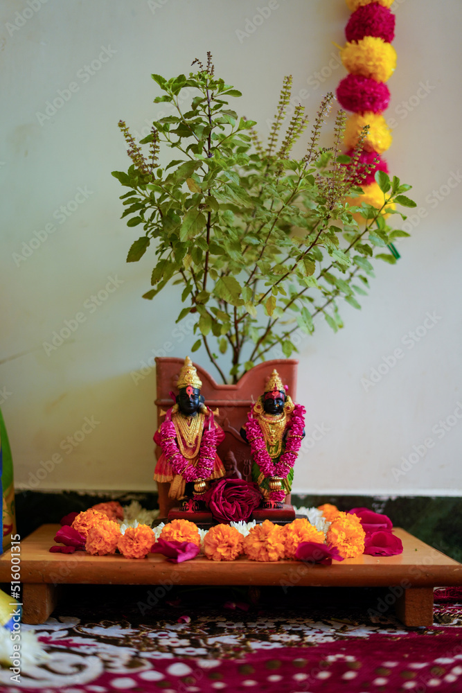 God and Goddess Vitthal Rakhumai Statue in hinduism Stock Photo | Adobe ...