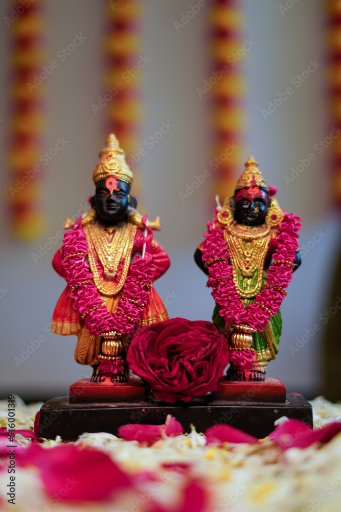 God and Goddess Vitthal Rakhumai Statue in hinduism Stock Photo | Adobe ...