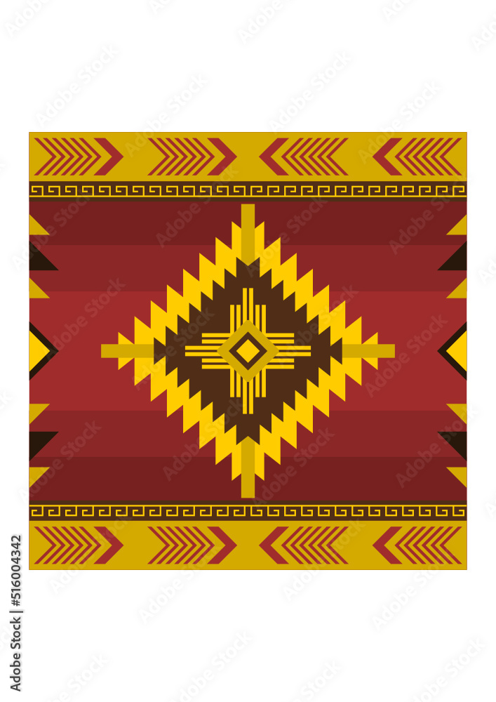 Editable Vector of Native American Colorful Geometrical Illustration ...