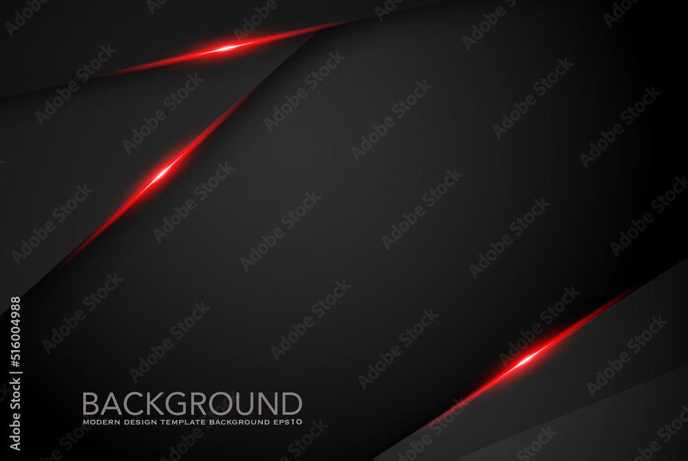 abstract metallic red black frame layout modern tech design template ...