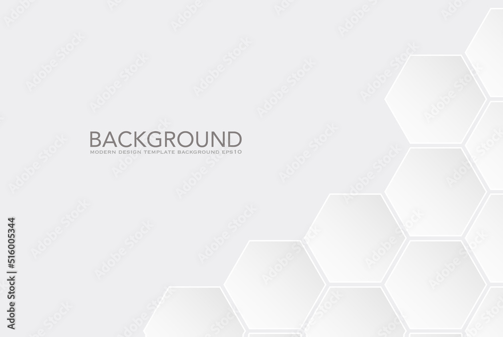 Modern white hexagon design on white background, vector illustration ...