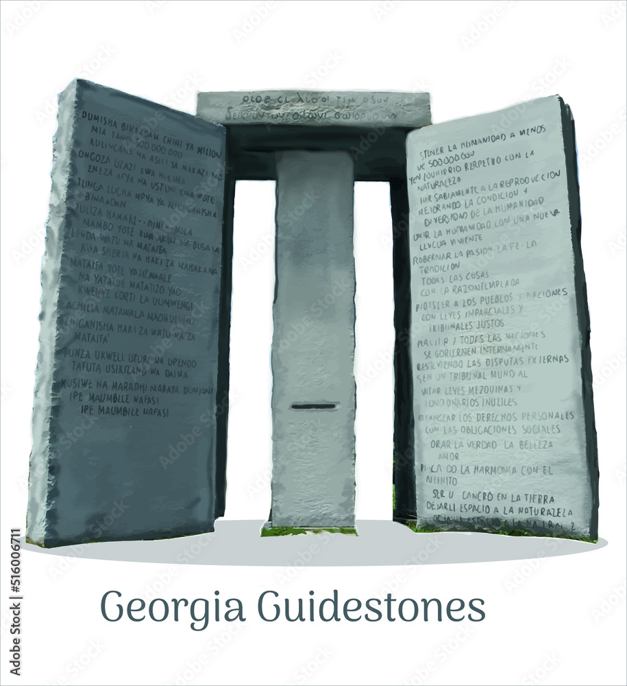 England Georgia Guidestone USA - july 09 2022 s Hand drawn sketch ...