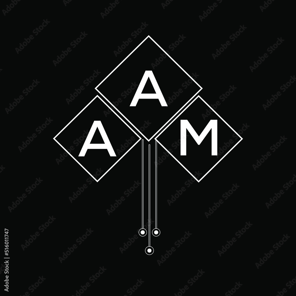 AAM letter logo design with white background in illustrator, AAM vector ...