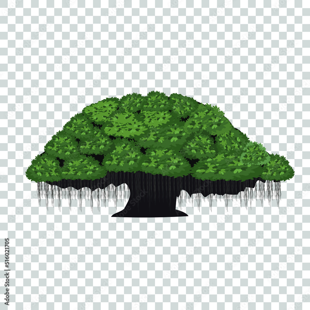 banyan tree isolated vector art Stock Vector | Adobe Stock