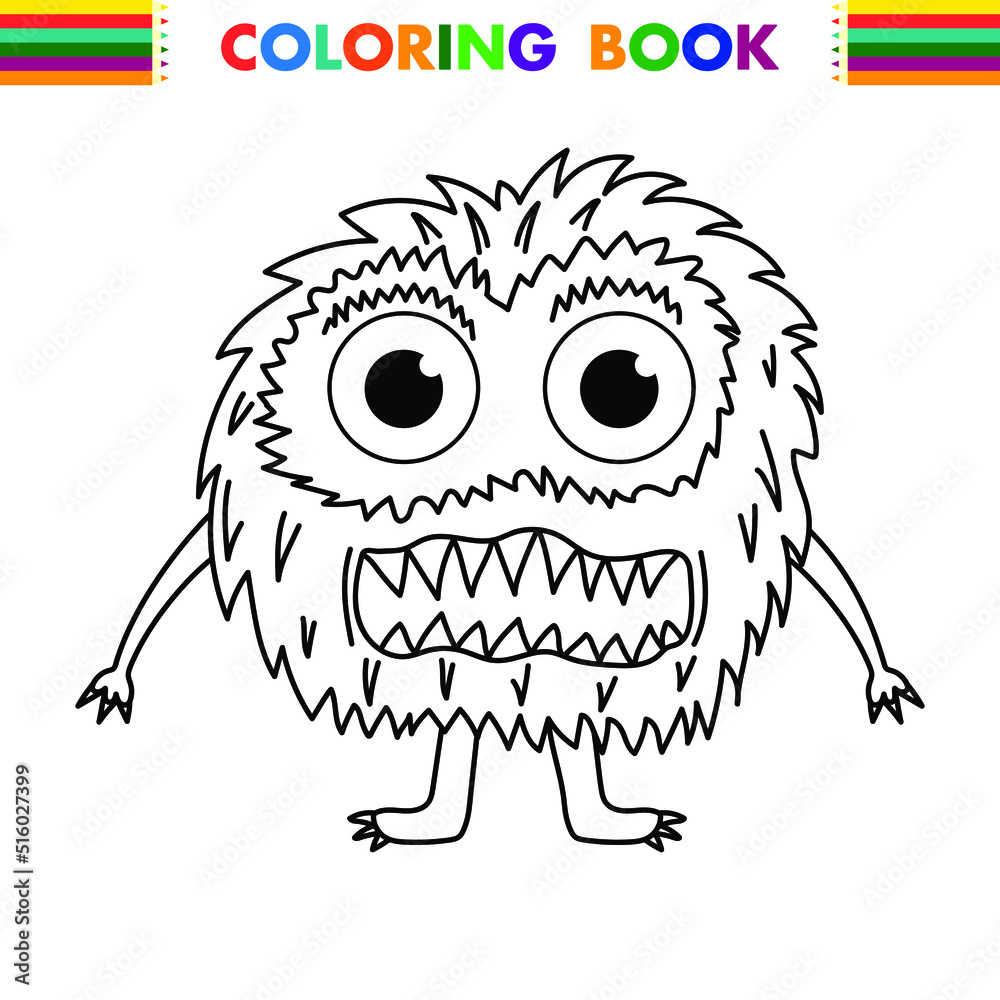Funny and cute Alien monster with three eyes for kids. Imaginary ...