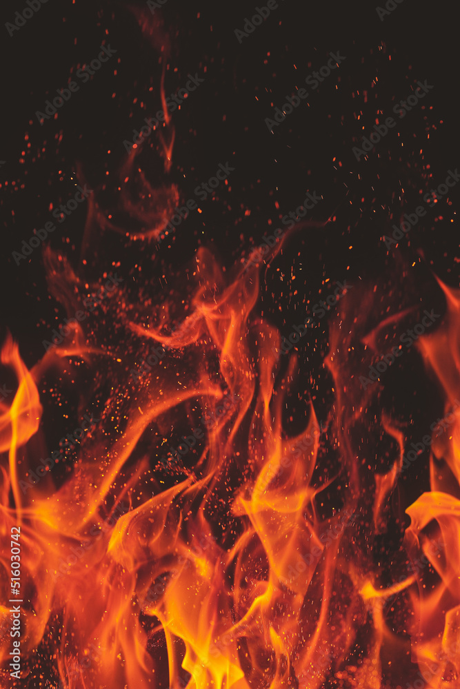 Perftect fire particles embers on background . Smoke fog misty texture ...