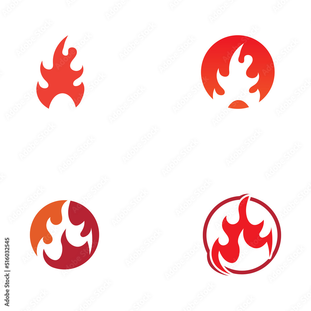 blazing fire, embers, fireball logo and symbol vector image. with ...