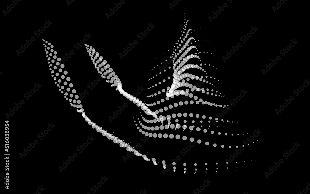 3d dynamic node of big data dots science. Wave infinity sinusoid line ...