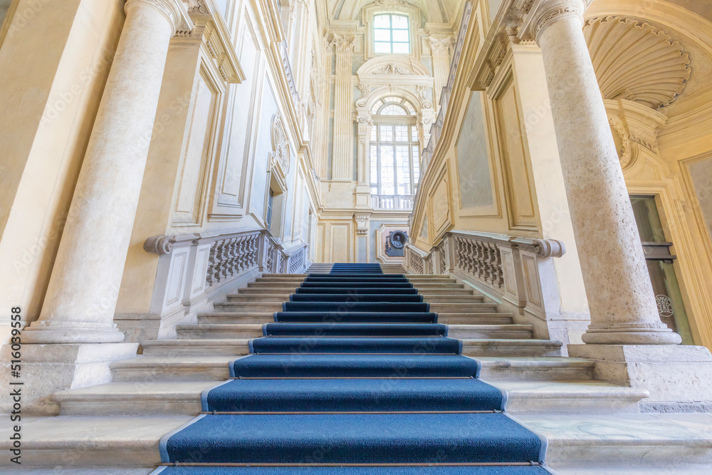 The most beautiful Baroque staircase of Europe located in Madama Palace ...