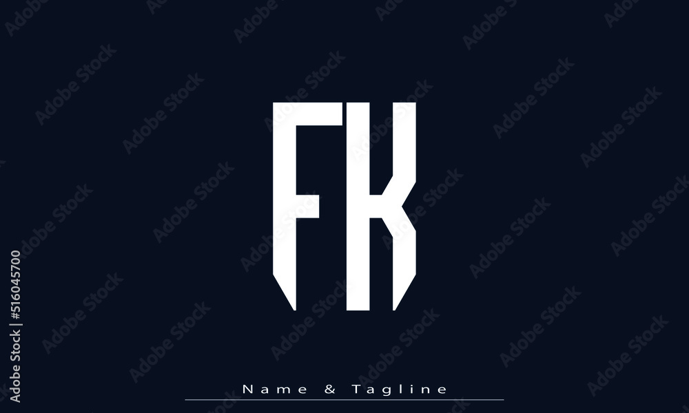 Alphabet letters Initials Monogram logo FK , KF Stock Vector | Adobe Stock
