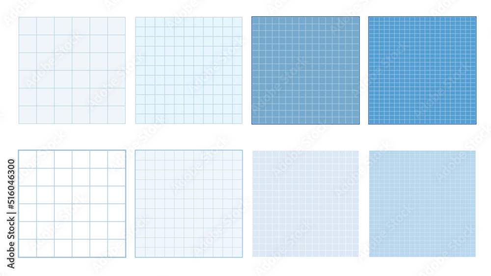 set of blank blue grid paper templates printable striped note, planner ...
