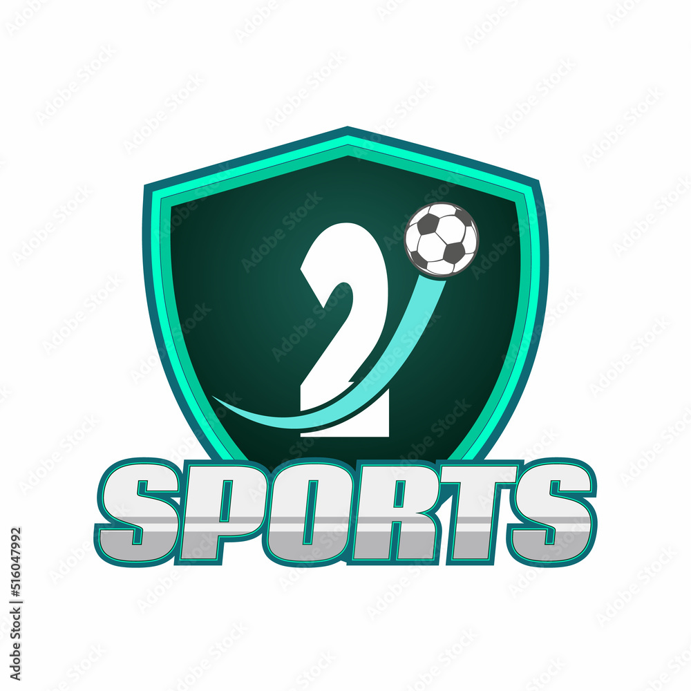 Sports Logo On Letter 2 Template. Sports On 2 Letter, Initial Sports ...