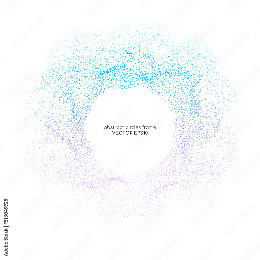 Abstract 3D sphere dot particle light flowing wave colorful blue purple ...