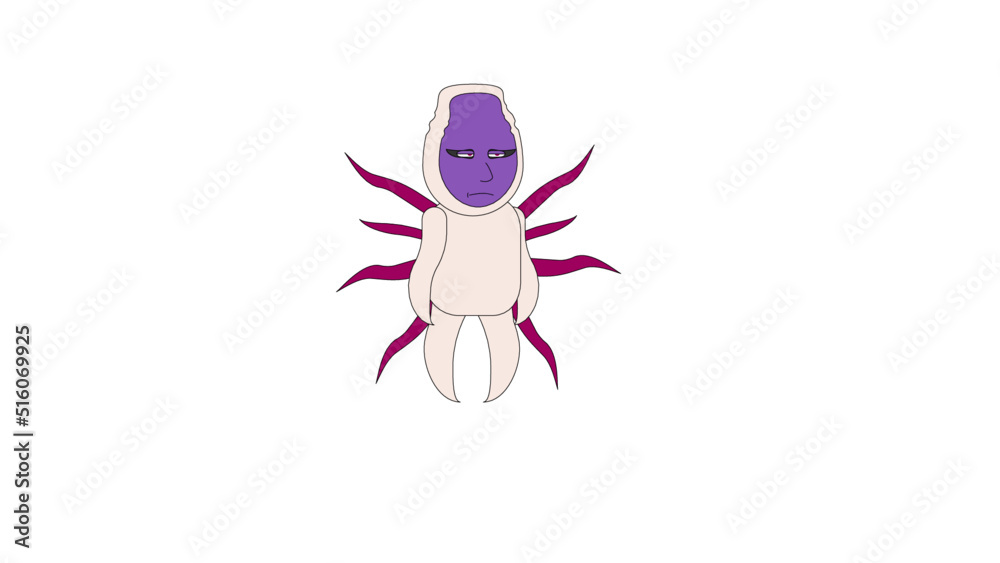 Squid Specter Purple Face Puppet for Character Animator Stock Vector ...