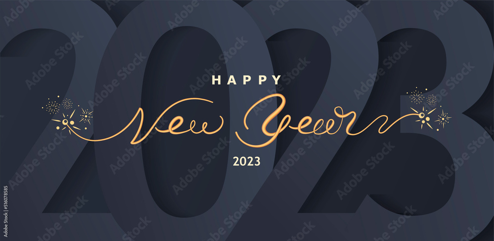 Festive cover for the New Year's calendar with the number 2023 and the ...