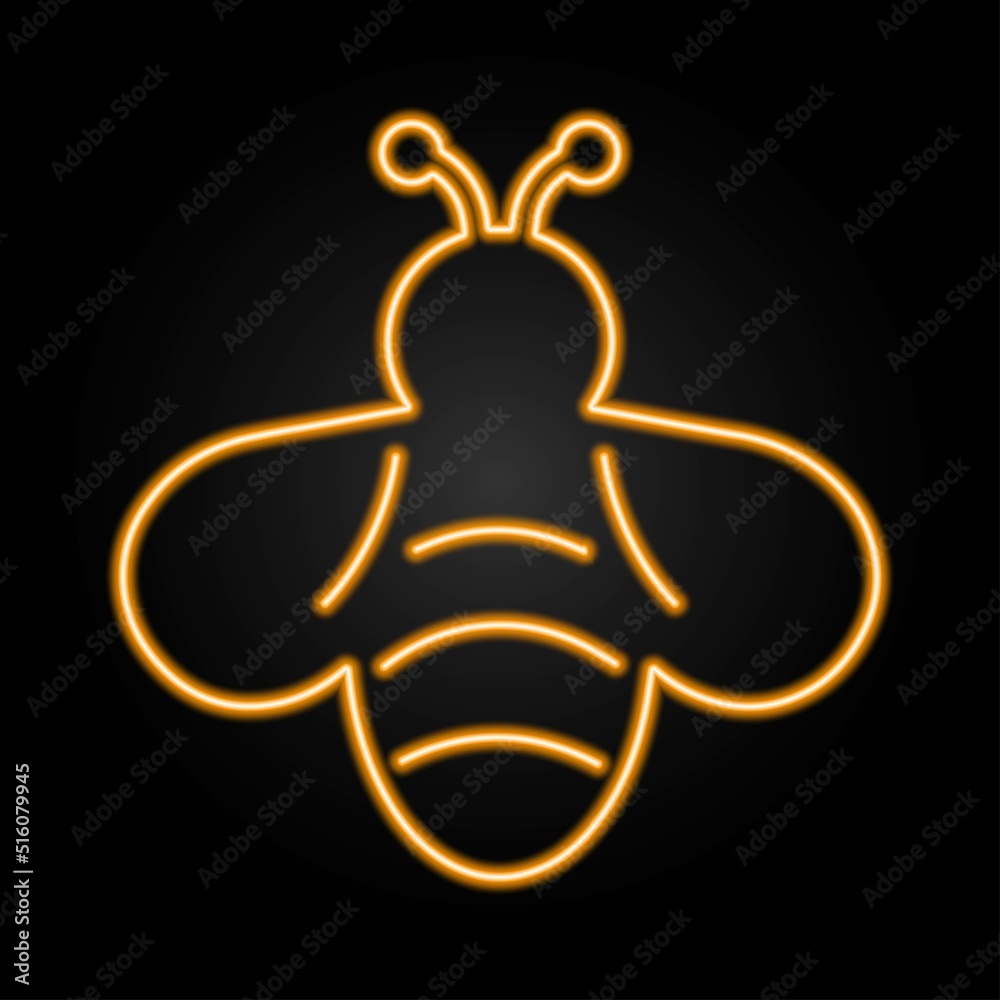 bee neon sign, modern glowing banner design, colorful modern design ...