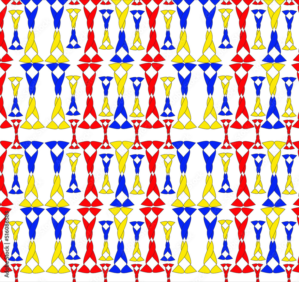 Funky hourglass shapes in primary colors for background Stock Vector ...