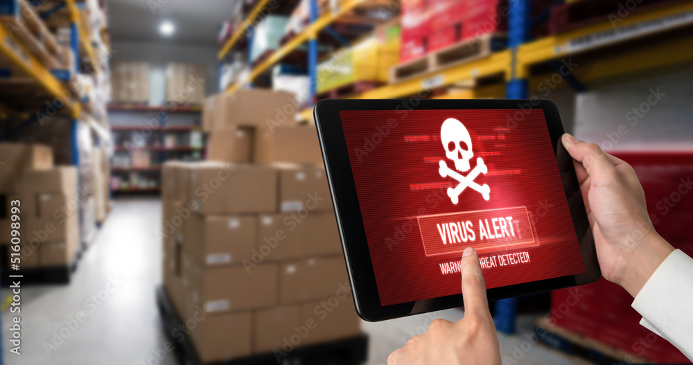 Virus warning alert on computer screen detected modish cyber threat ...