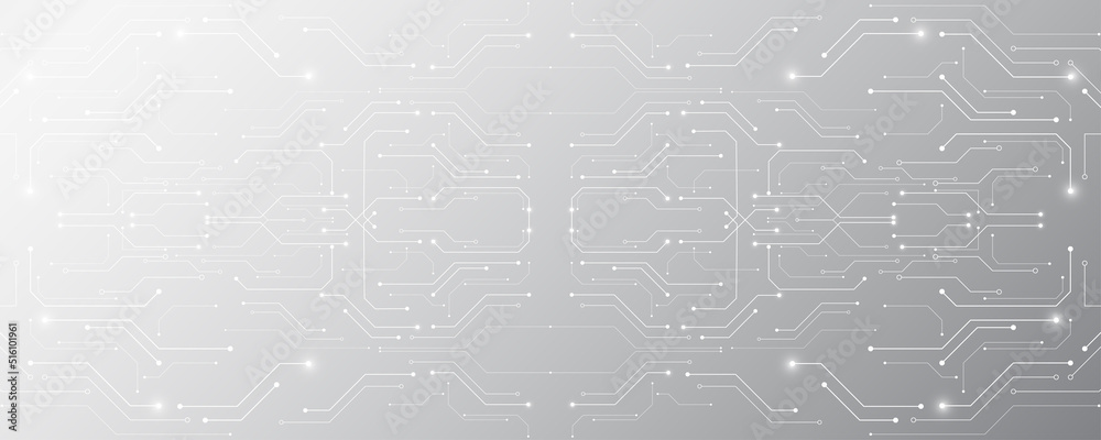 Grey white Abstract technology background, Hi tech digital connect ...