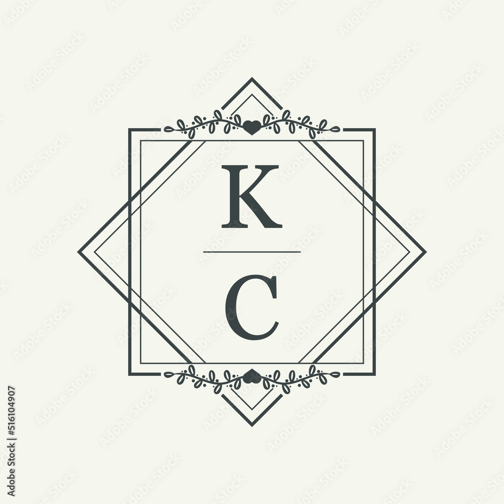KC logo beauty monogram and elegant logo design, logo of wedding ...