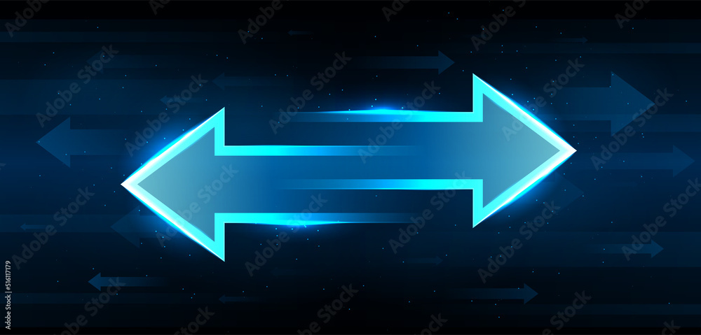 Transfer Arrows concept. Two arrows pointing in different directions ...