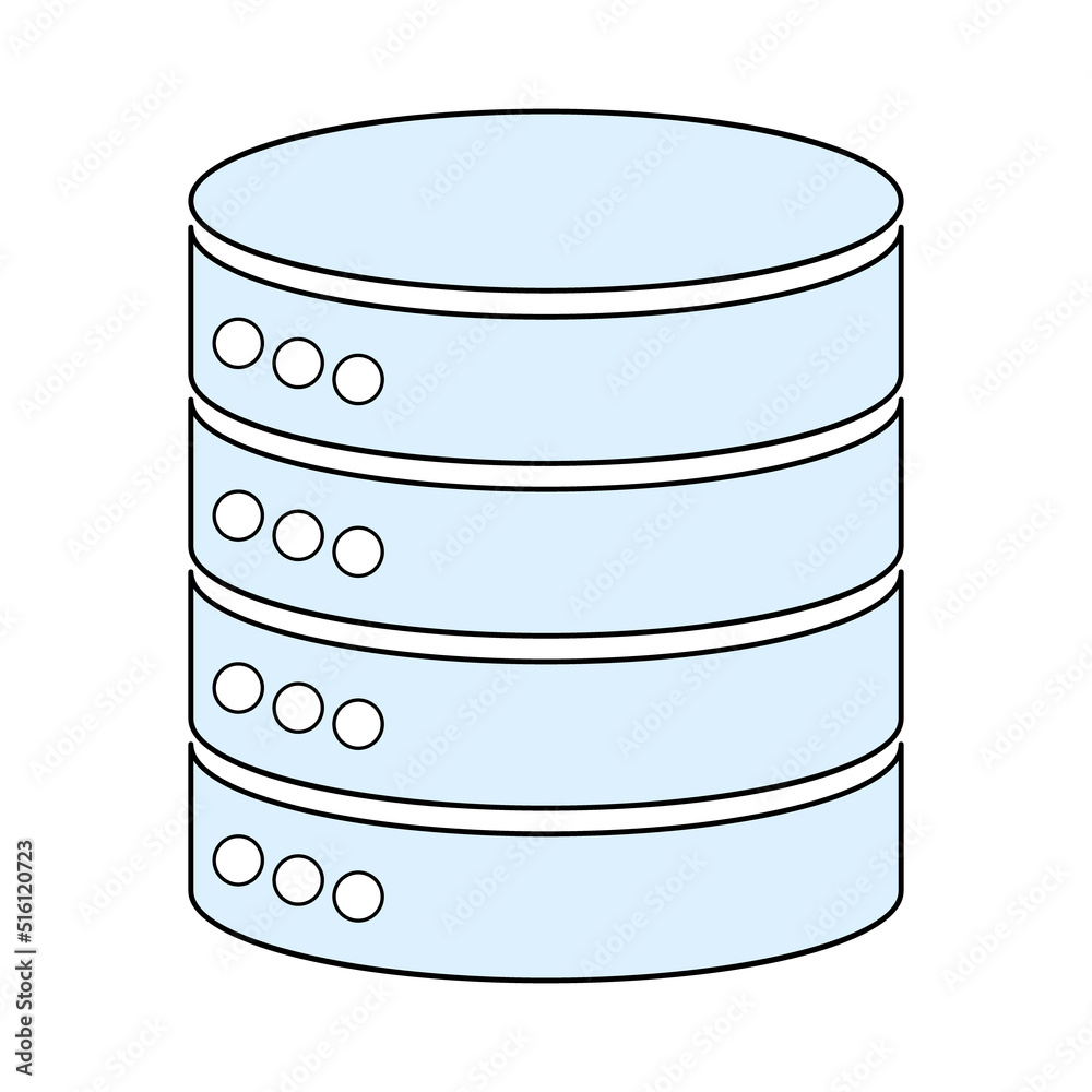 Database storage icon, internet network server cloud data symbol ...