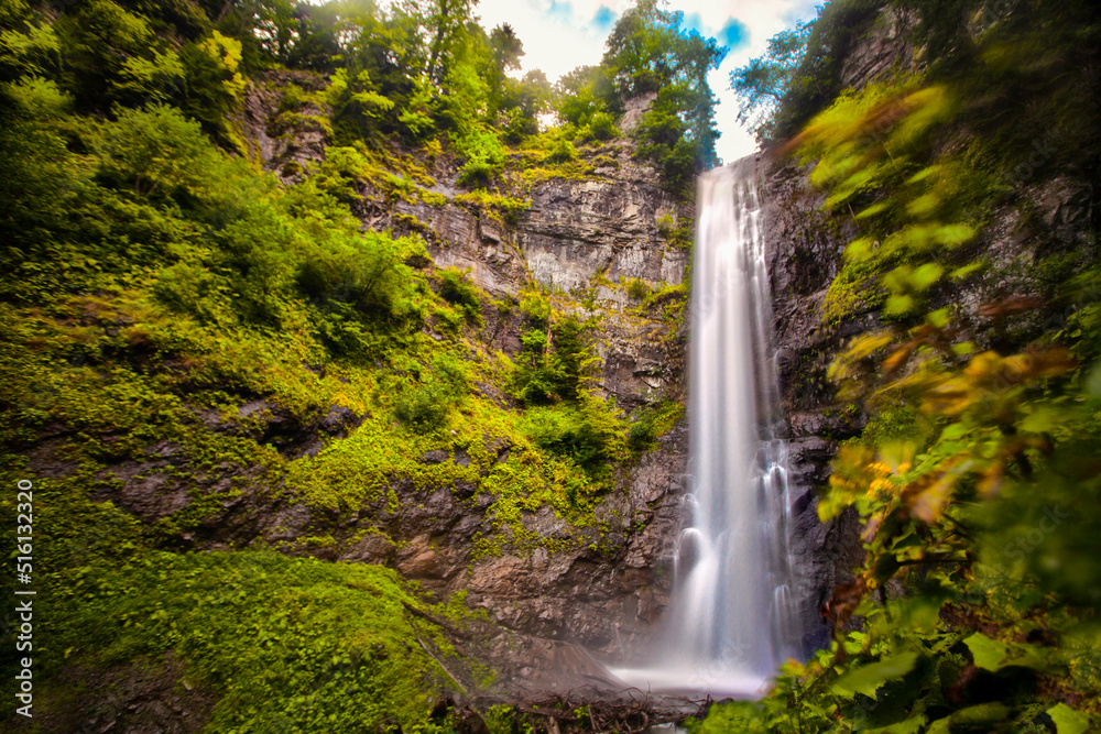 Maral Waterfall in the village of Maral, located in the Maçahel Plateau ...