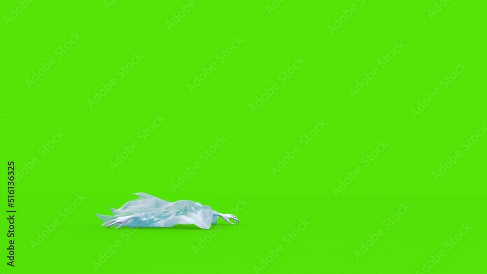 Scary Ghost Die Side Green Screen Horror Halloween Monster 3D Rendering ...