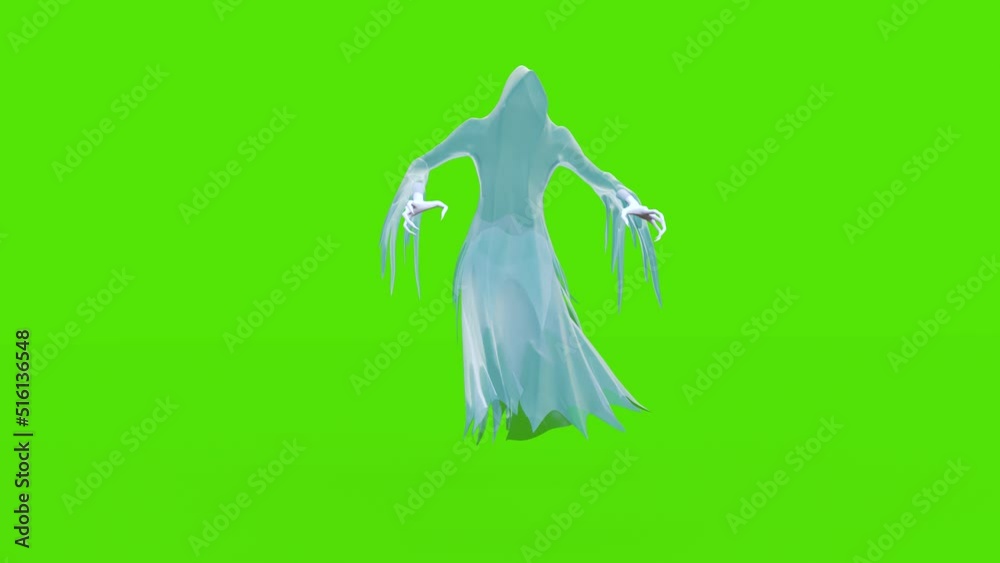 Scary Ghost Green Screen Horror Halloween Monster 3D Rendering ...