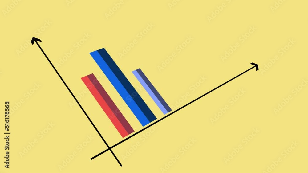 Colorful bar graph representation animation in 4K 60 FPS. Easy to use ...