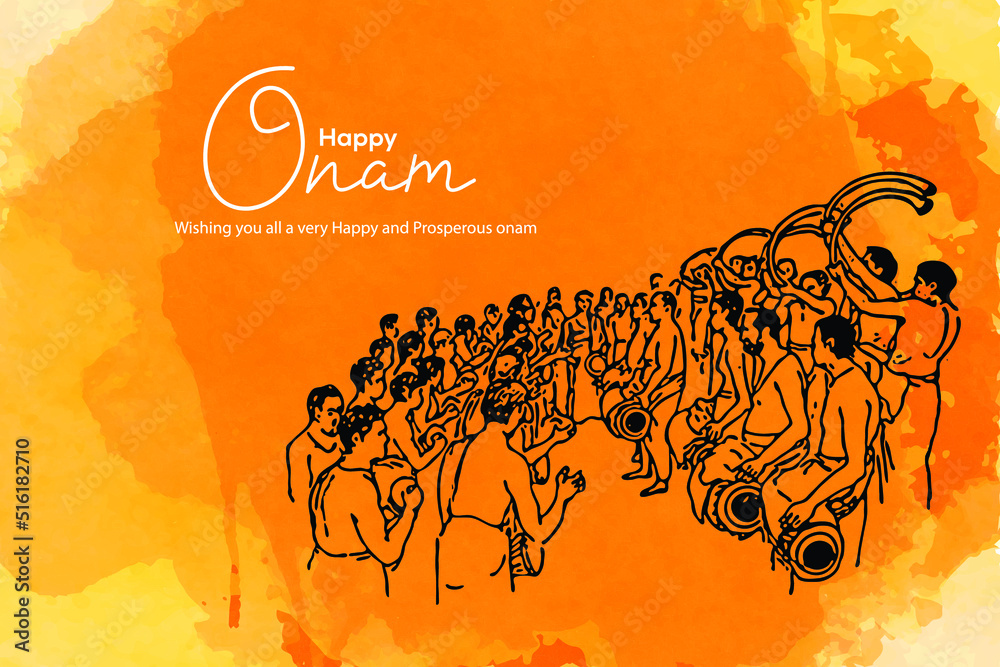 South Indian festival happy Onam celebration. vector Illustration ...