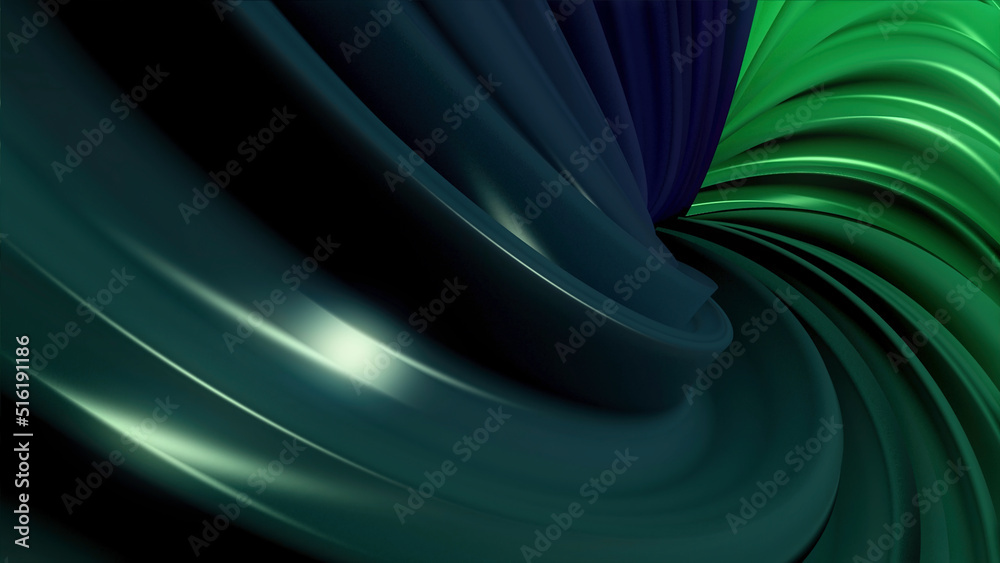 Animation of multi-colored swirling lines. 3D minimal abstract shapes continuously looping in a ...