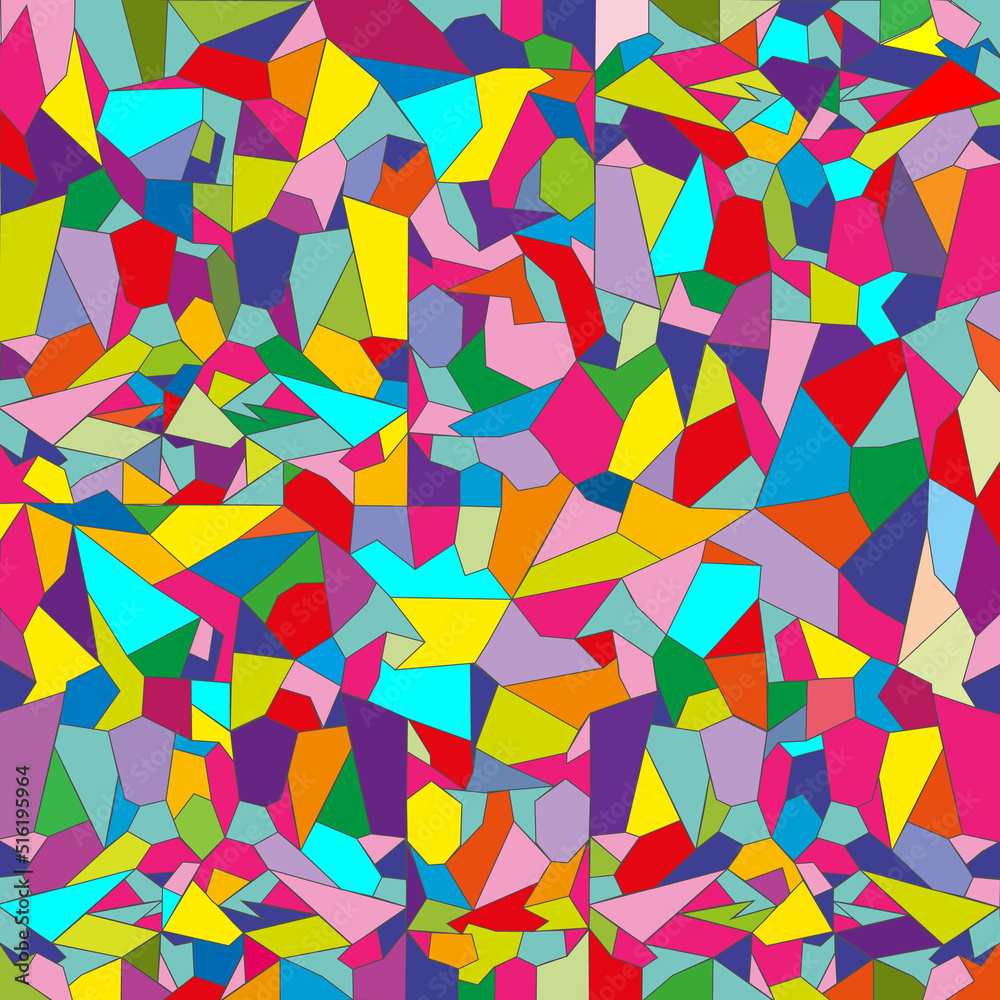 Póster Fondo geométrico con figuras variadas de diferentes colores ...