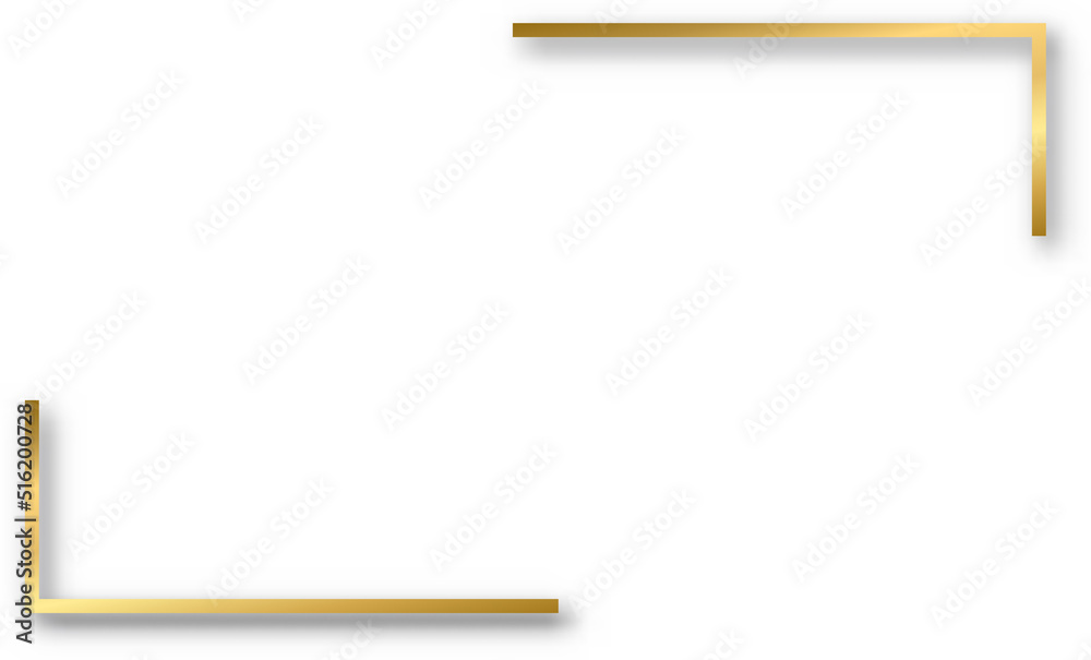 Golden frame elements. Gold angles border on transparent background ...