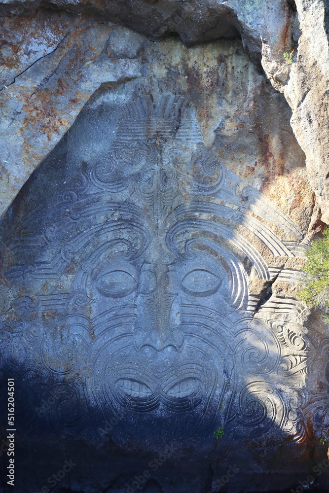 Ngatoroirangi Mine Bay Maori Rock Carvings in Taupo in new zealand ...